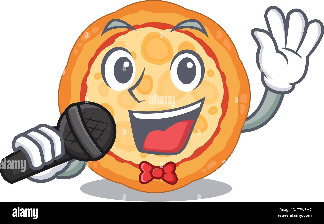 Singing cheese pizza in the cartoon shape Stock Vector Image & Art - Alamy
