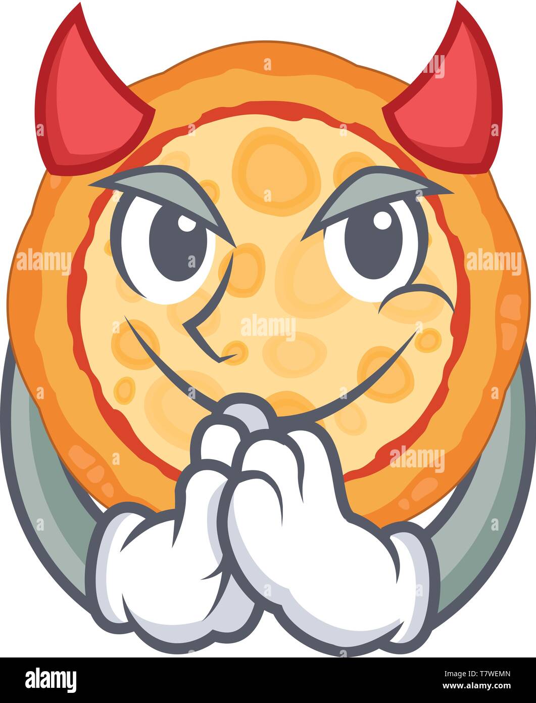 Devil cheese pizza in the cartoon shape Stock Vector Image & Art - Alamy