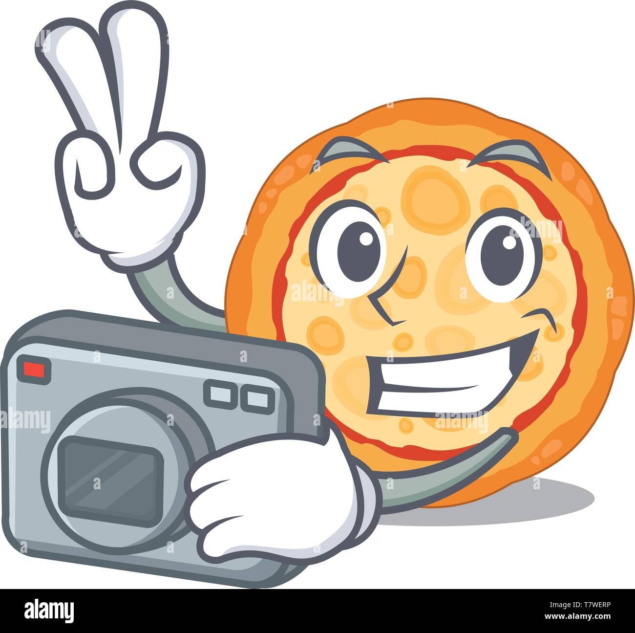 Photographer cheese pizza in the cartoon shape Stock Vector Image & Art ...