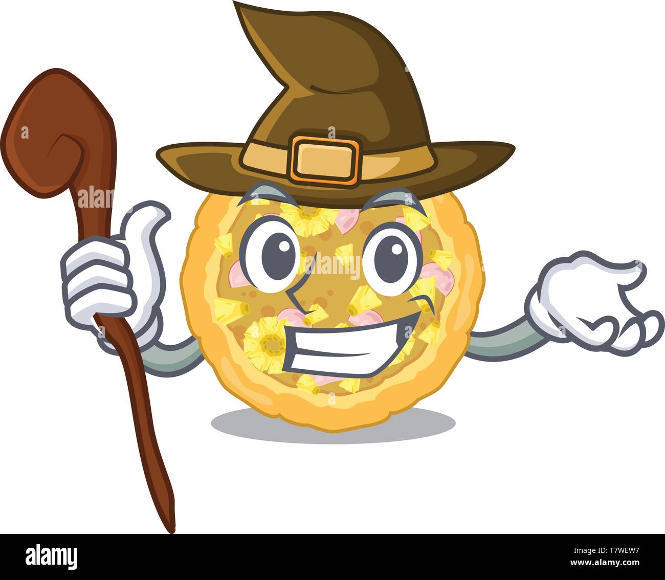 Witch hawaiian pizza is served cartoon plates Stock Vector Image & Art ...