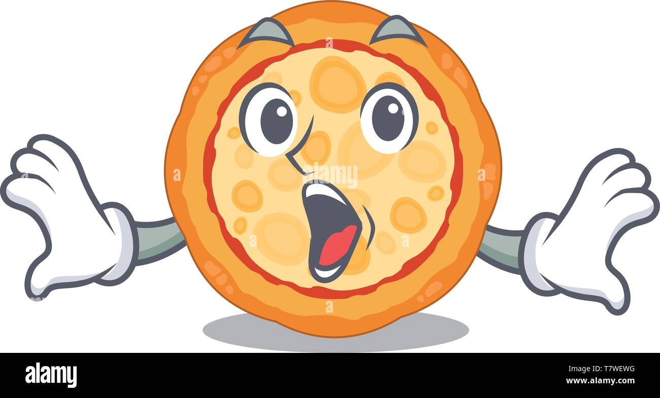 Surprised cheese pizza in the cartoon shape Stock Vector Image & Art ...