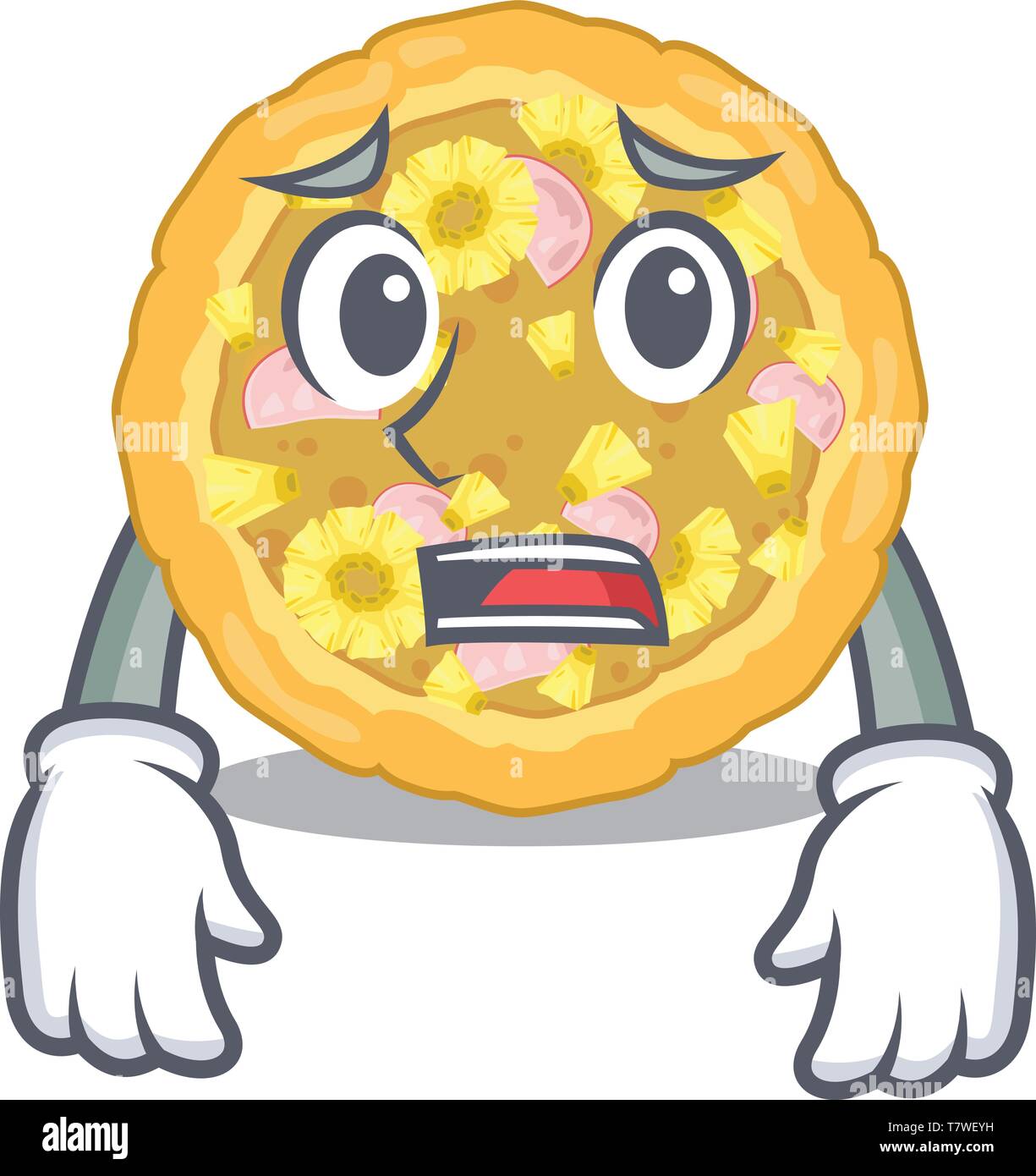 Afraid hawaiian pizza is served cartoon plates Stock Vector Image & Art ...