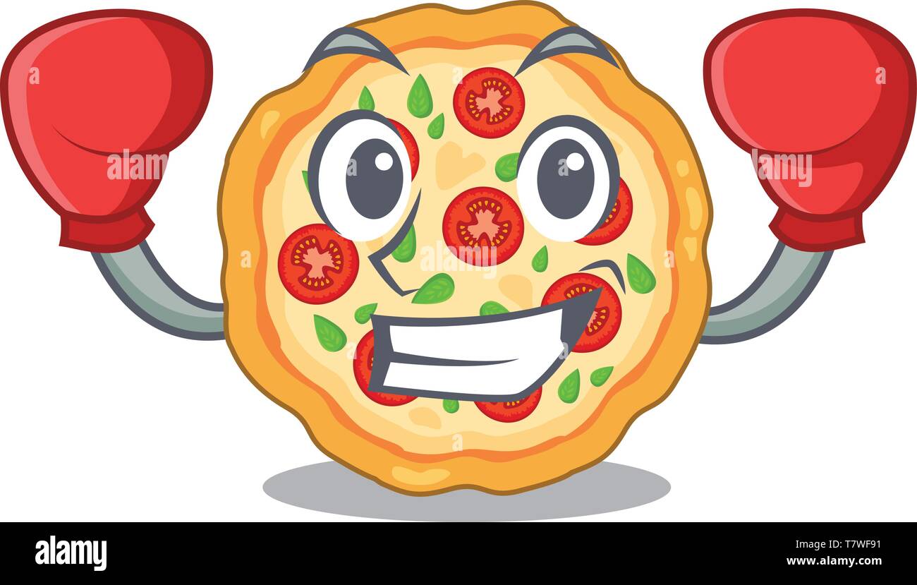 Boxing margherita pizza in a cartoon oven Stock Vector Image & Art - Alamy
