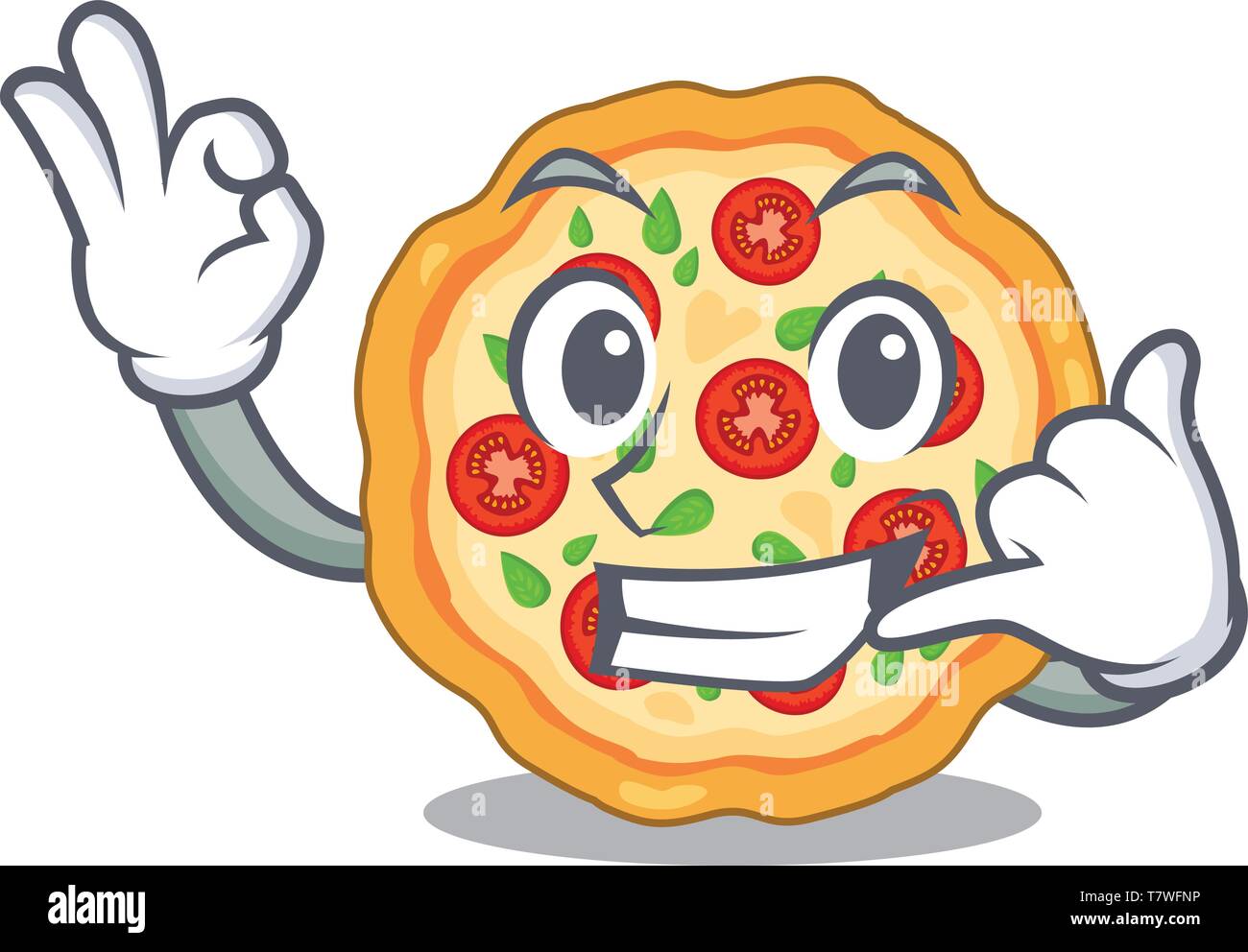Call me margherita pizza in the mascot shape Stock Vector Image & Art ...