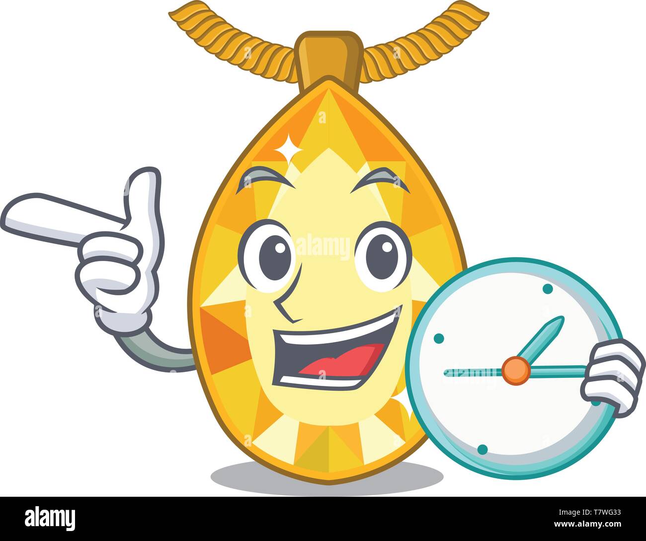 With clock topaz jewelry isolated in the cartoon Stock Vector Image ...