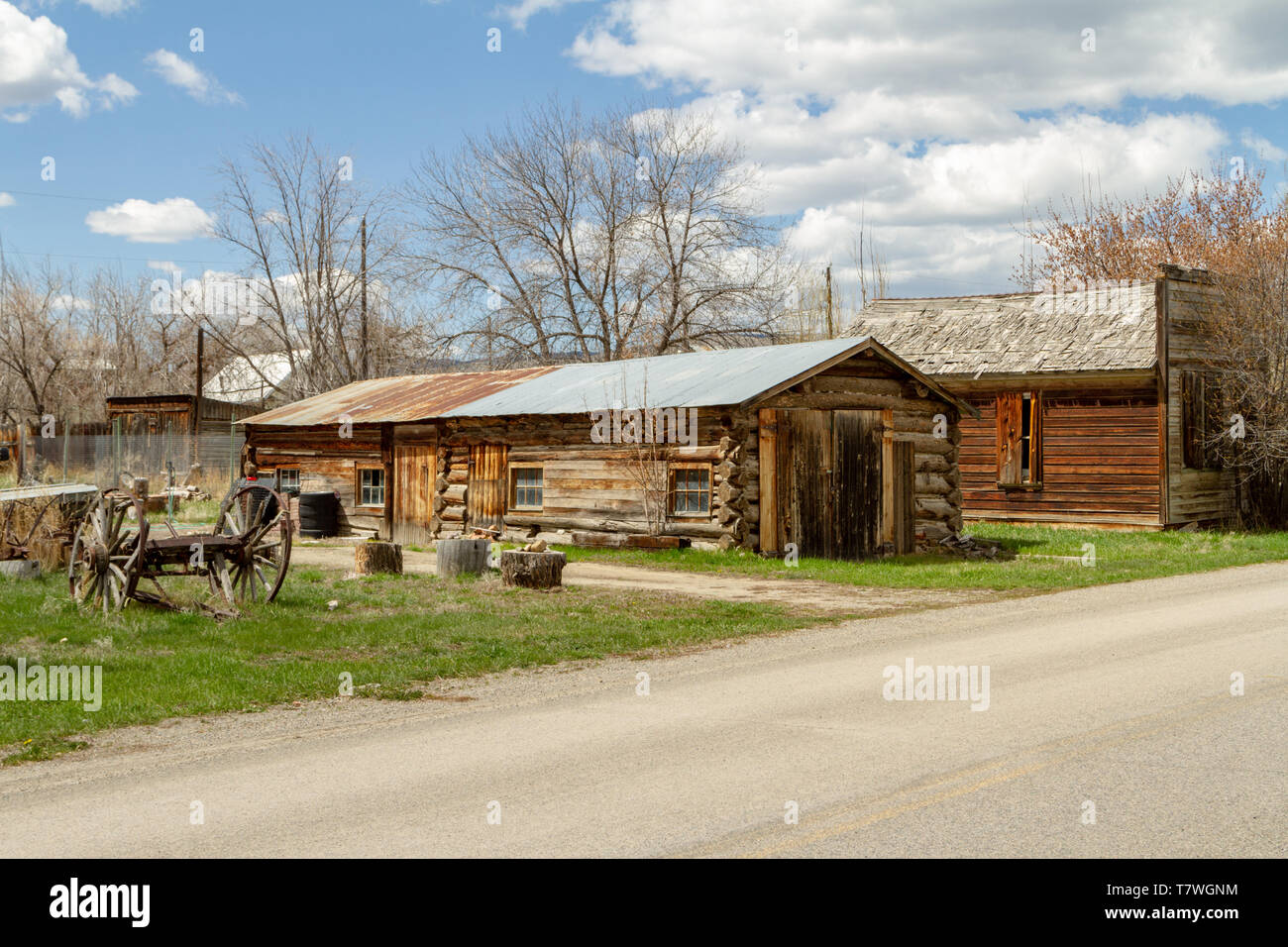 Old Historical buildings lining the streets of Radersburg, Montana ...