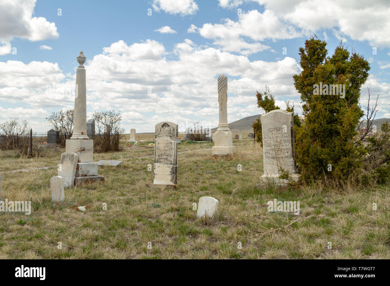 Cemetery near the Old West town of Radersburg, Montana, American West ...
