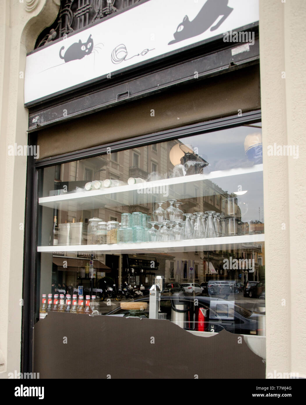 Inside the Crazy Cat Cafe, opened in Milan in 2015. Inside the cafe you ...