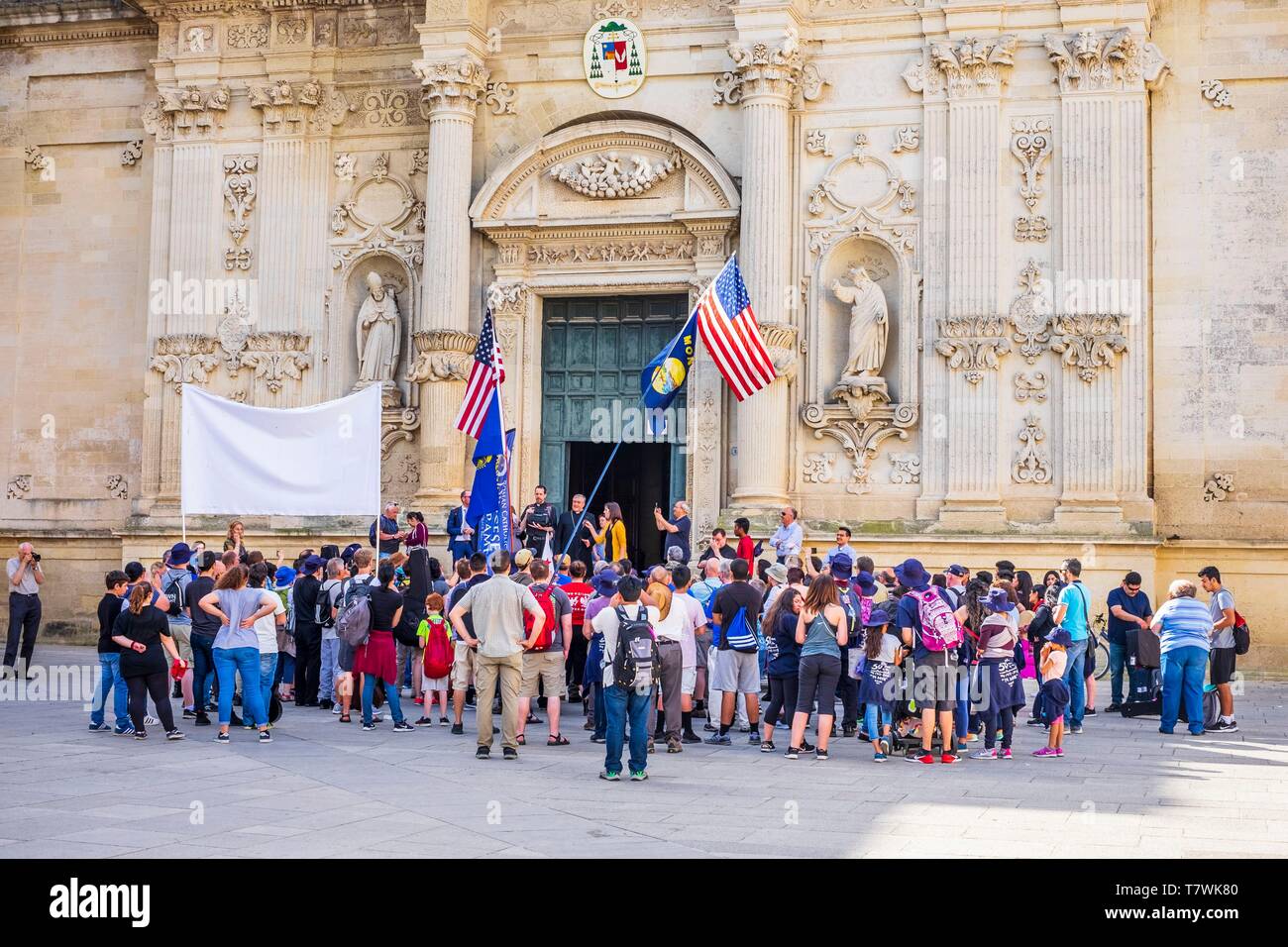 Italy, Apulia, Salento region, Lecce, parade of Catholic Americans on ...