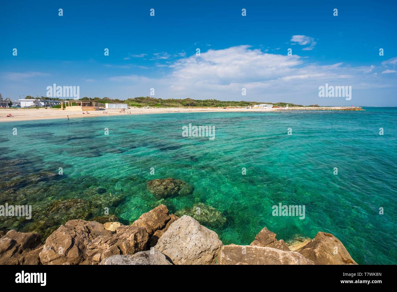 Italy, Apulia, Salento region, San Cataldo di Lecce, Soleluna beach ...