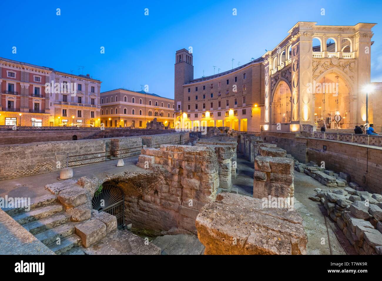 Italy, Apulia, Salento region, Lecce, Piazza Sant'Oronzo, the Roman ...