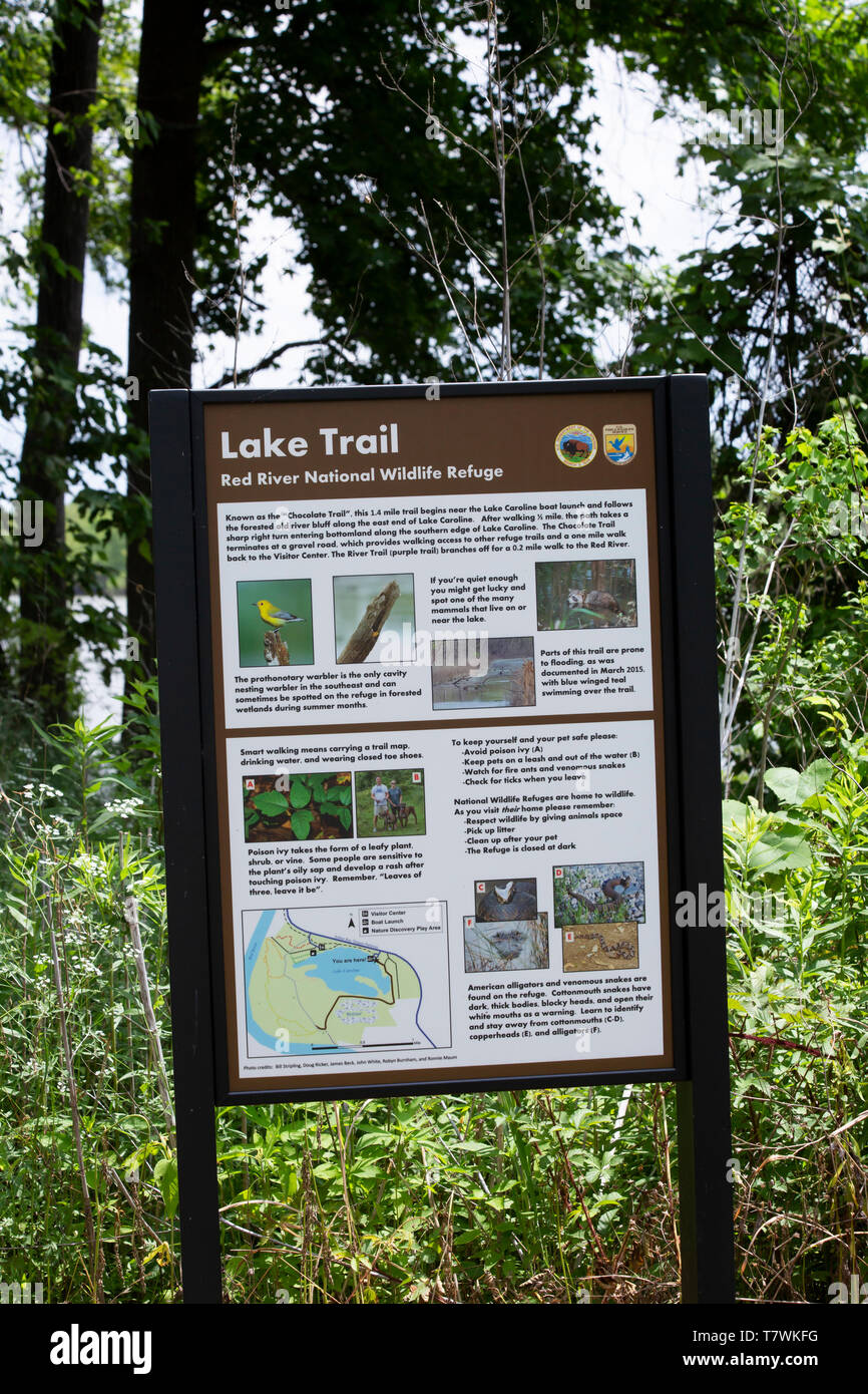 Red River National Wildlife Refuge Lake Trail sign Stock Photo - Alamy