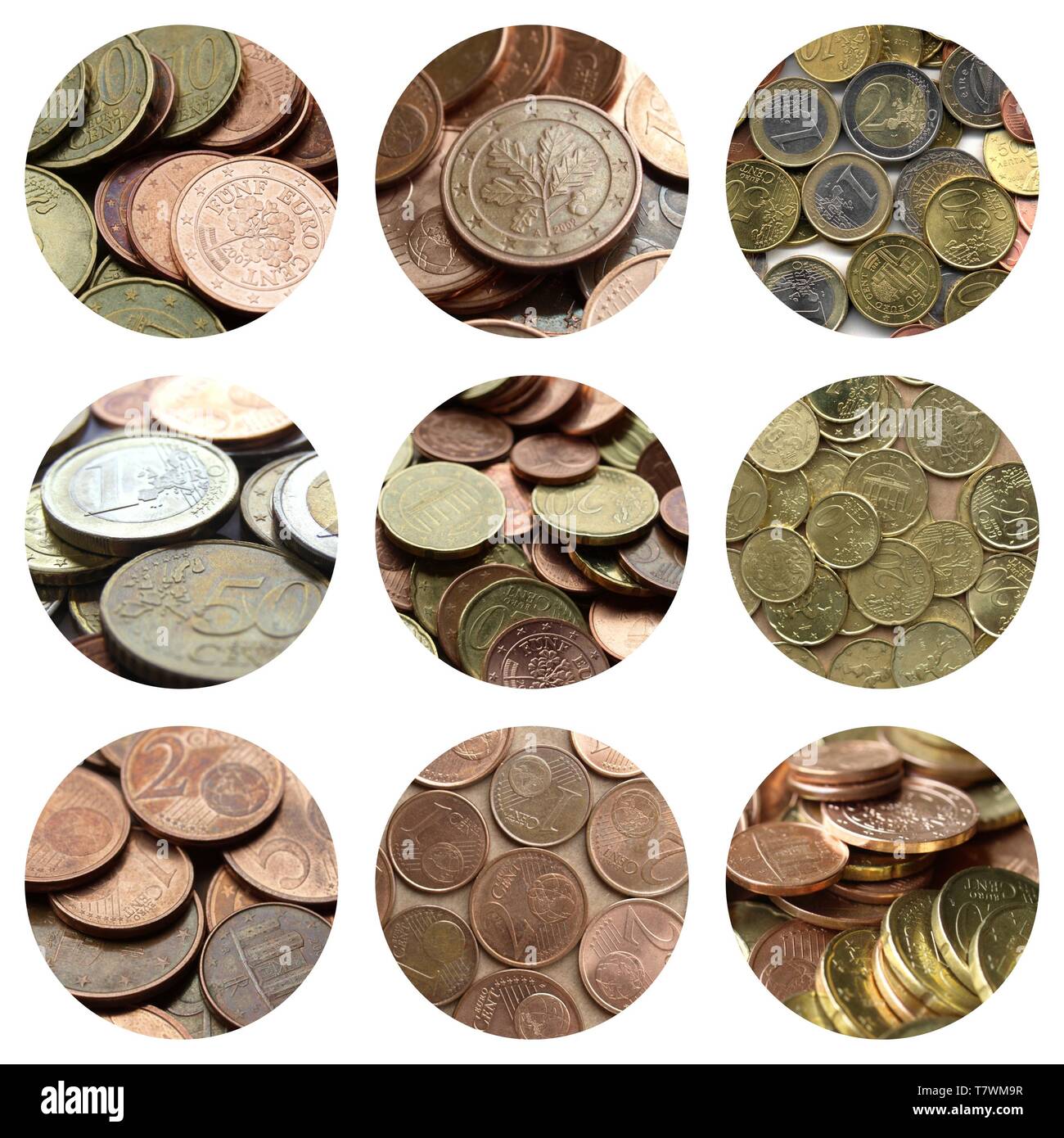 Euro money collage with coins (European currency Stock Photo - Alamy