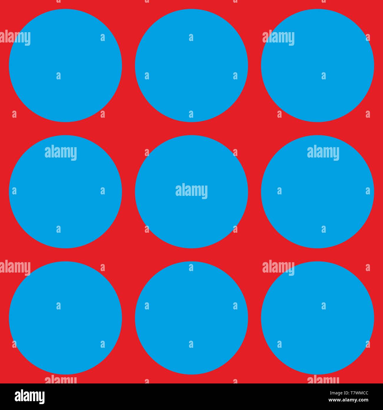 nine blue circles over a red background Stock Photo - Alamy