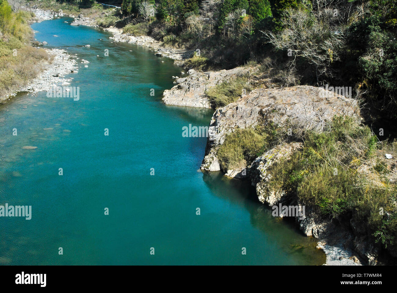 Kiso River, referred to as the Japan Rhine, a view between Takayama and ...