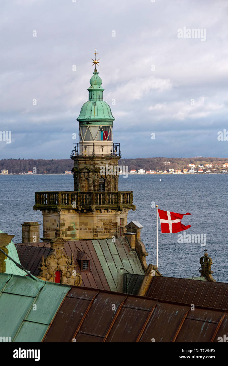 Kronborg castle lighthouse tower, Helsingor, Europe , Denmark ...