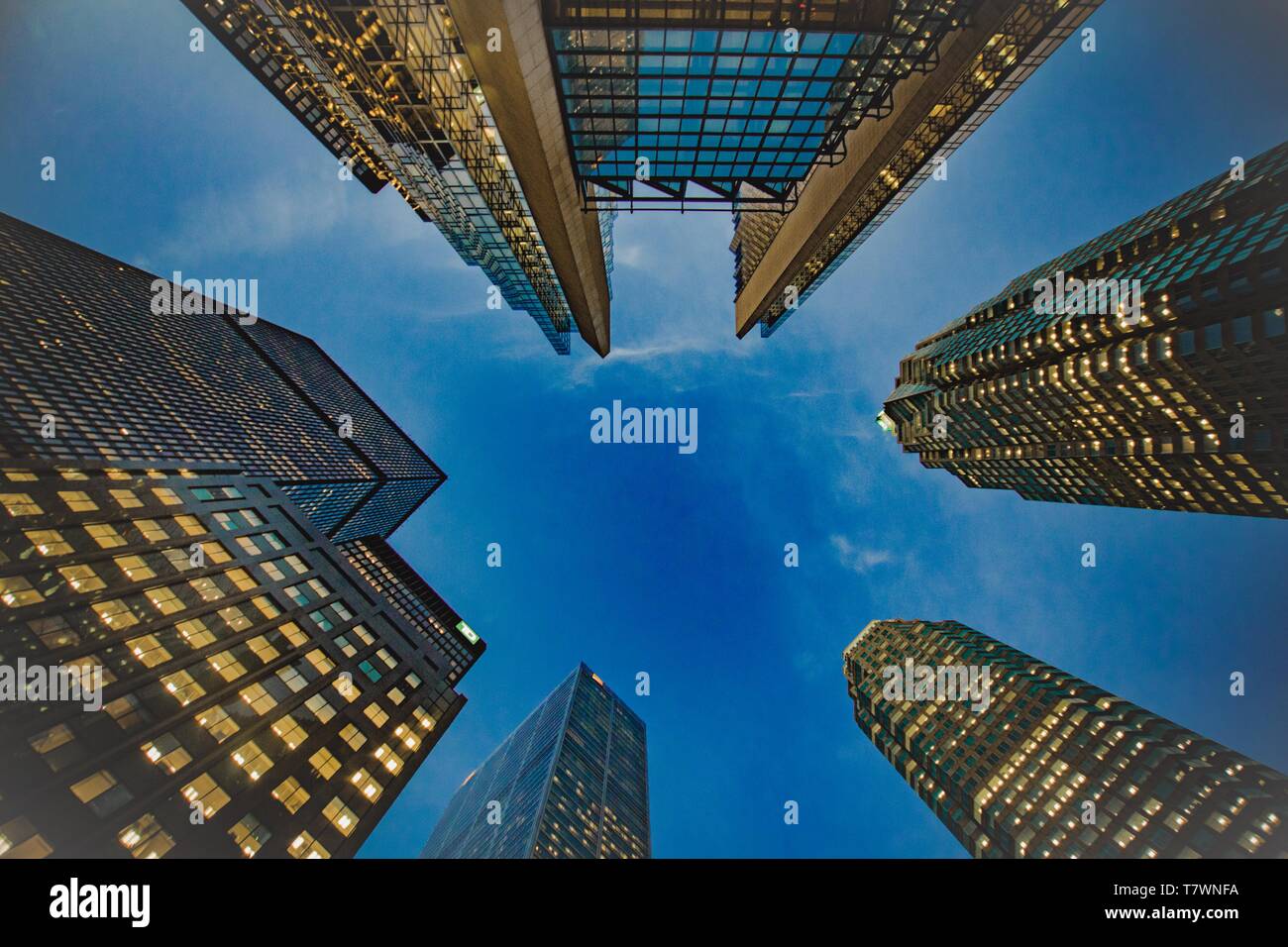 A low angle shot of tall business buildings Stock Photo - Alamy