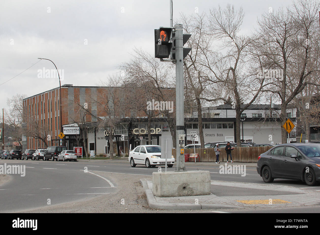 Busy street corner in downtown Calgary, Alberta, Canada Stock Photo - Alamy