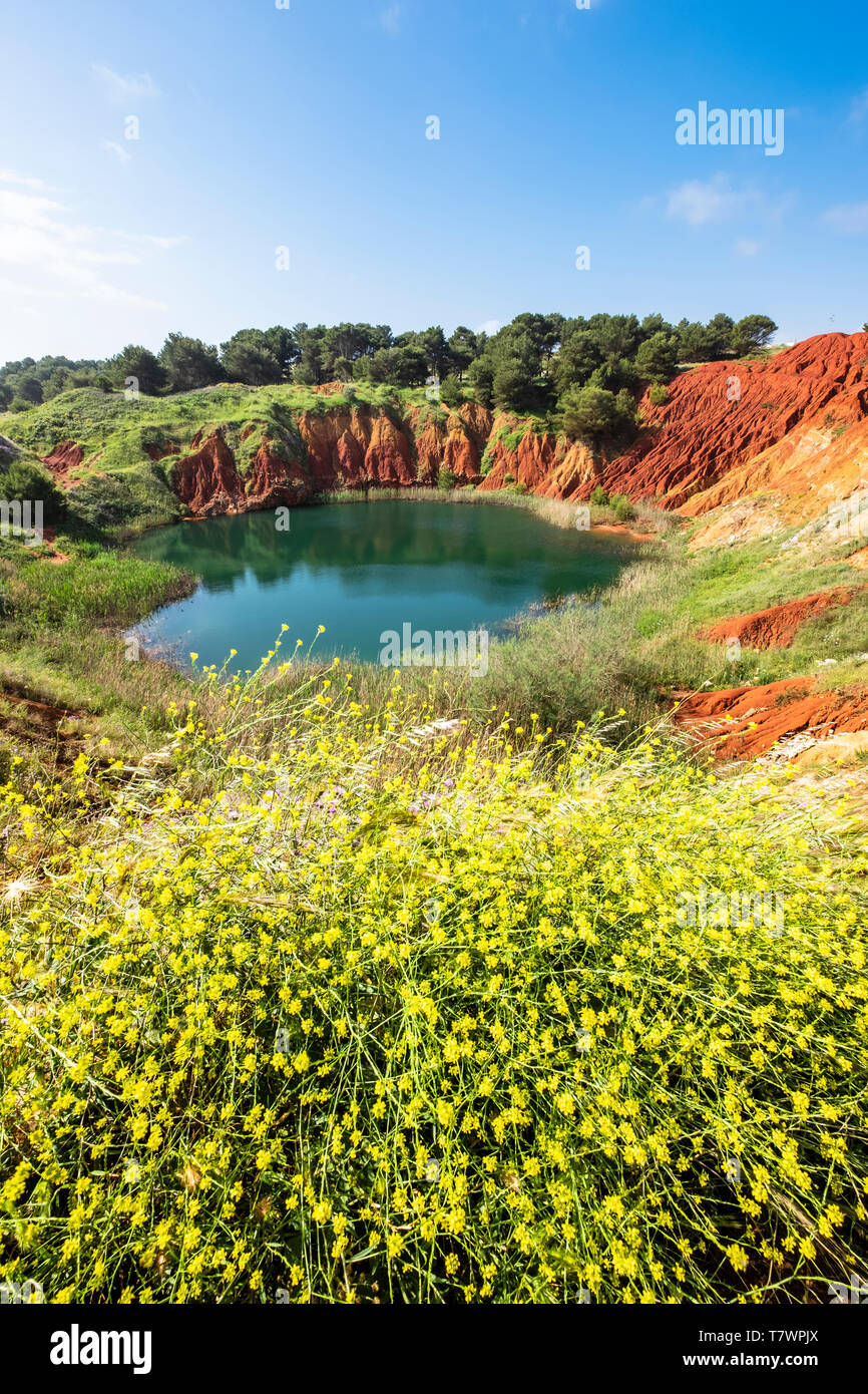 Italy, Apulia, Salento region, surroundings of Otranto, former bauxite ...