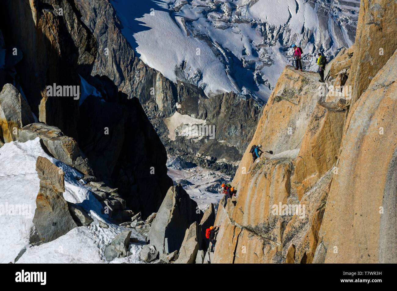 France, Haute-Savoie, Chamonix-Mont-Blanc, crossing of the south-west ...