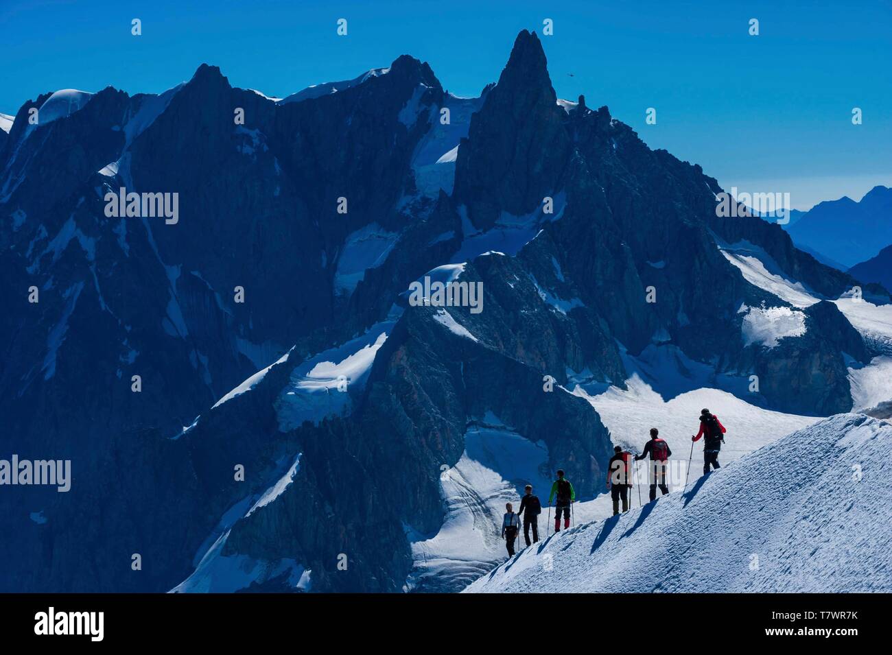 France, Haute-Savoie, Chamonix-Mont-Blanc, access to the Vallée Blanche ...
