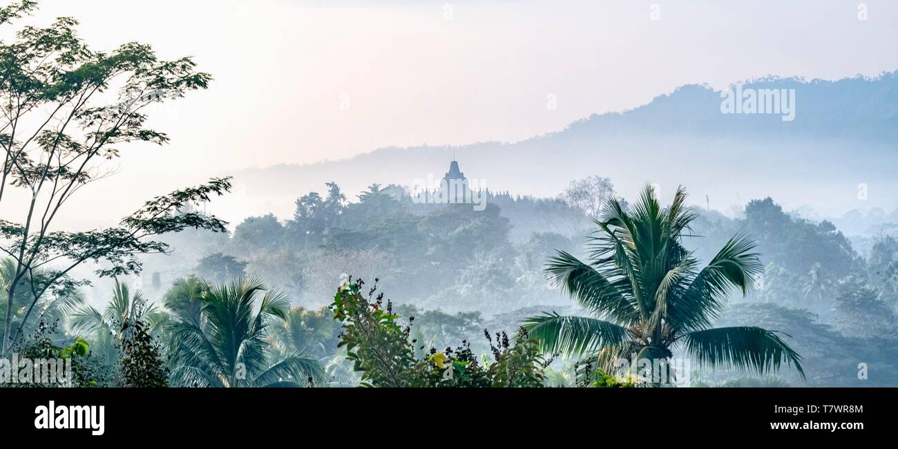 Indonesia, Java, Borobudur temple. Buddhist classified temple UNESCO ...