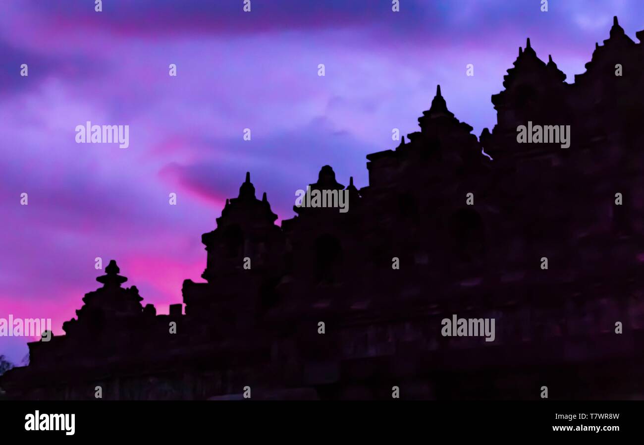 Indonesia, Java, Borobudur temple. Buddhist classified temple UNESCO ...