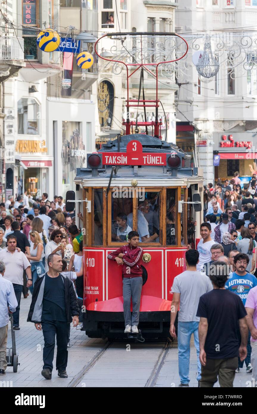Turkey, Istanbul, Beyoglu, Taksim District, Istiklal Caddesi Street ...