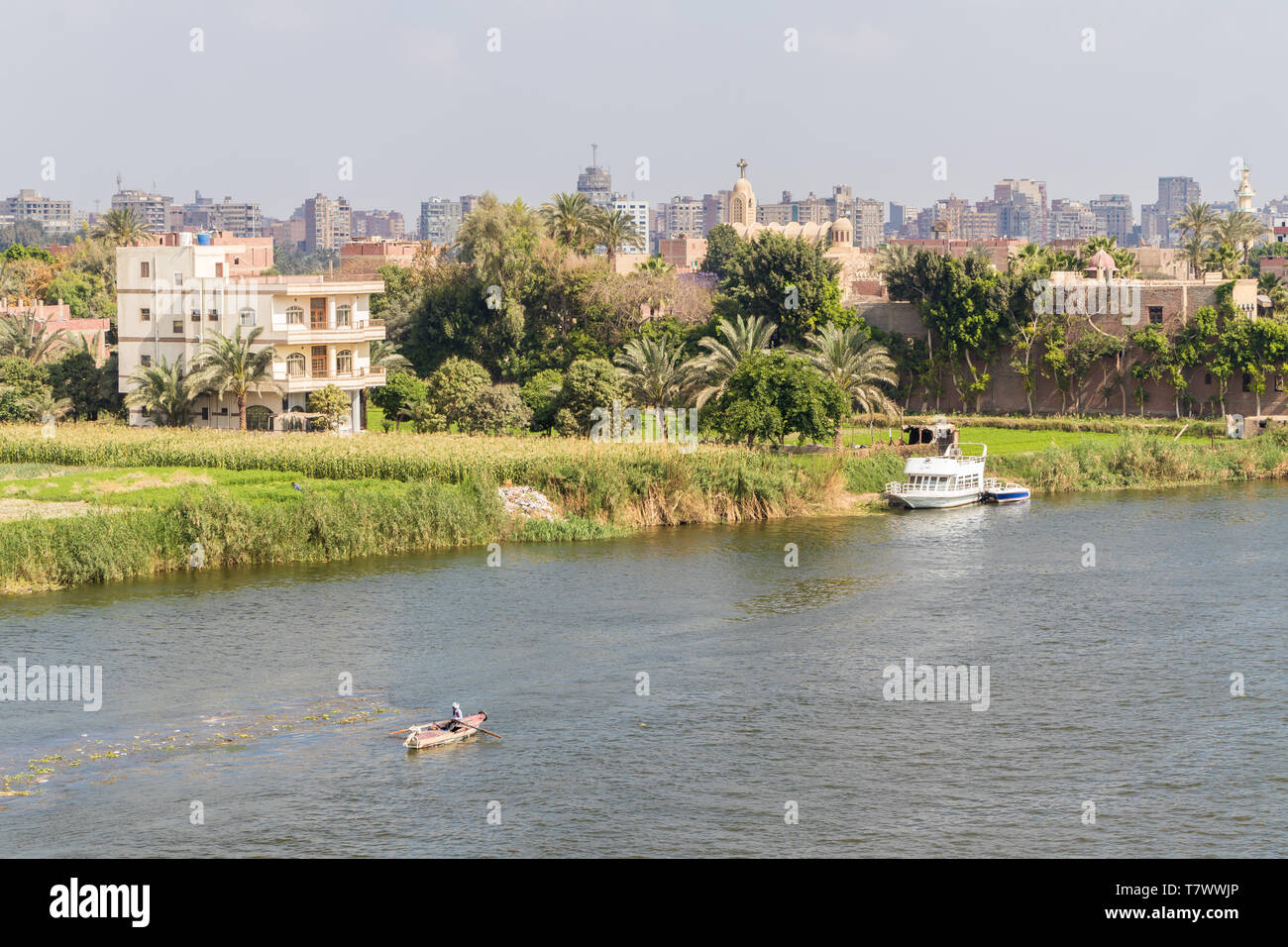 Boats on the Nile river in Cairo Stock Photo - Alamy