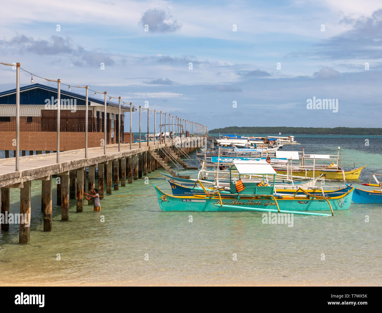 Apr 27, 2019 Boat waiting for tourists to tour at General Luna port ...