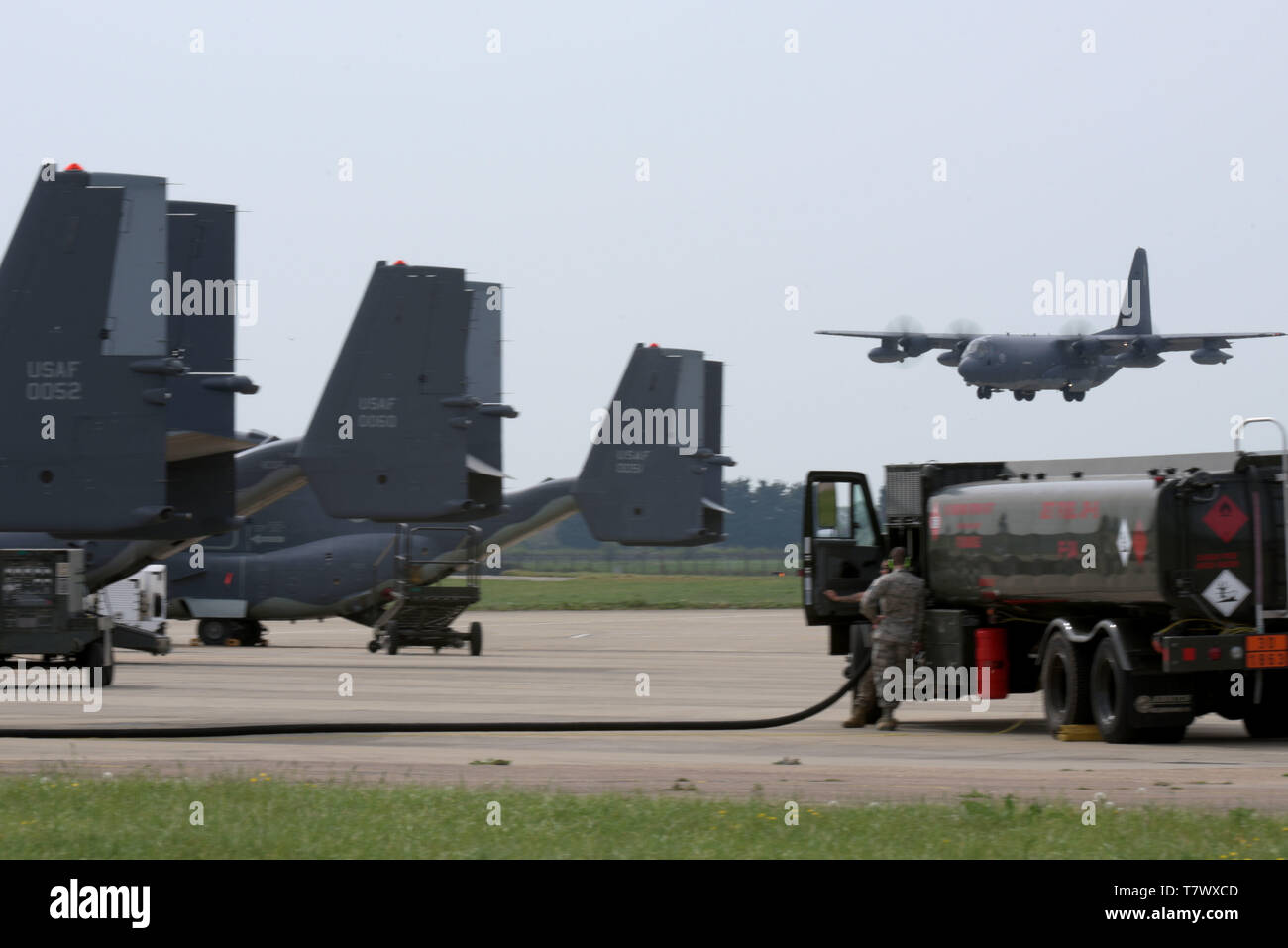 A U.S. Air Force MC-130J Commando II, assigned to the 352d Special ...
