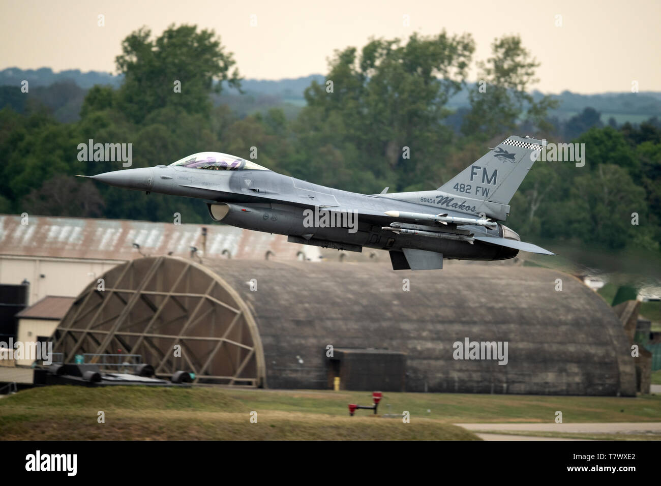 An F-16C Fighting Falcon assigned to the 93rd Fighter Squadron ...