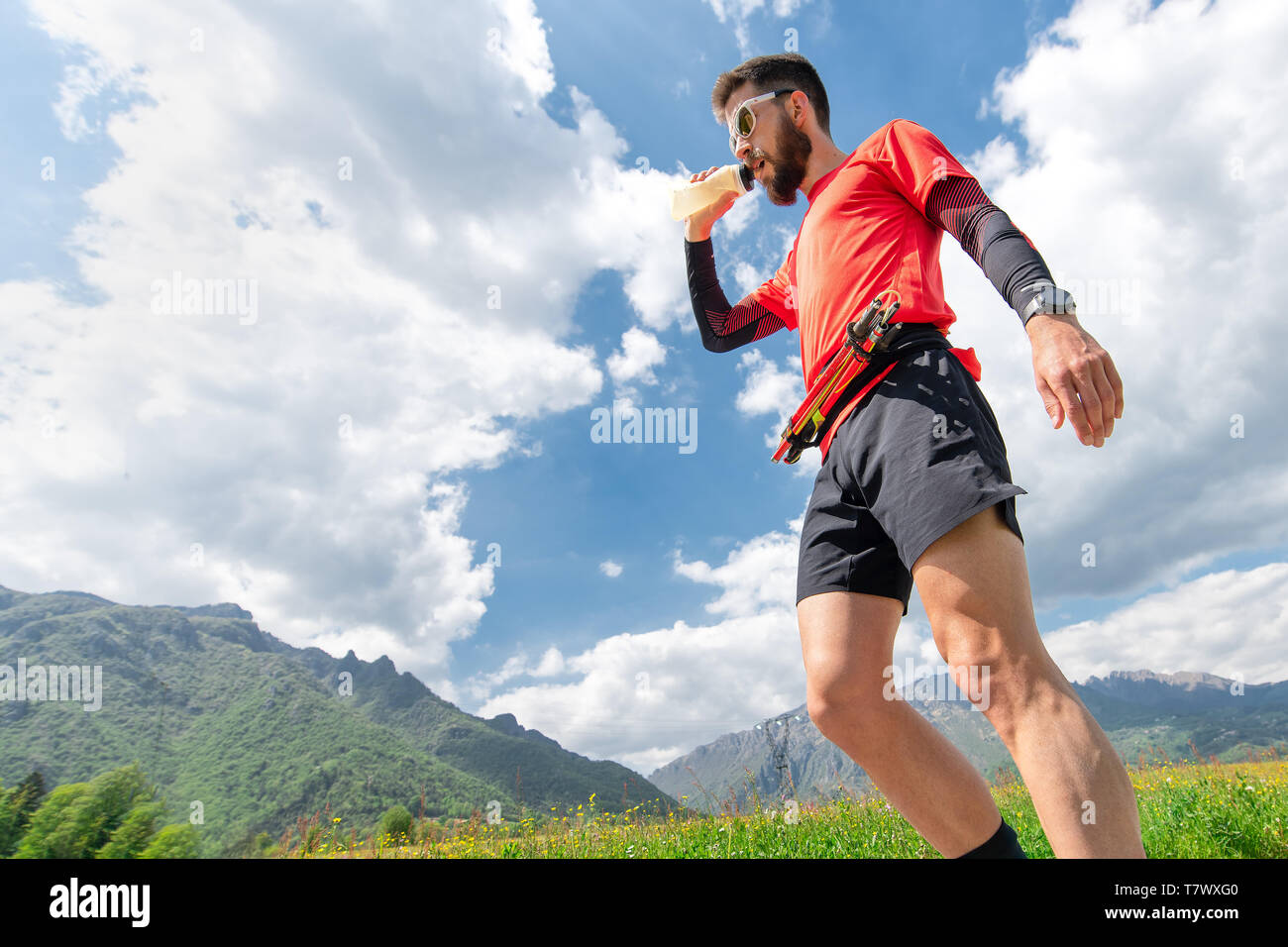 Skyrunner athlete training mountain hi-res stock photography and images ...