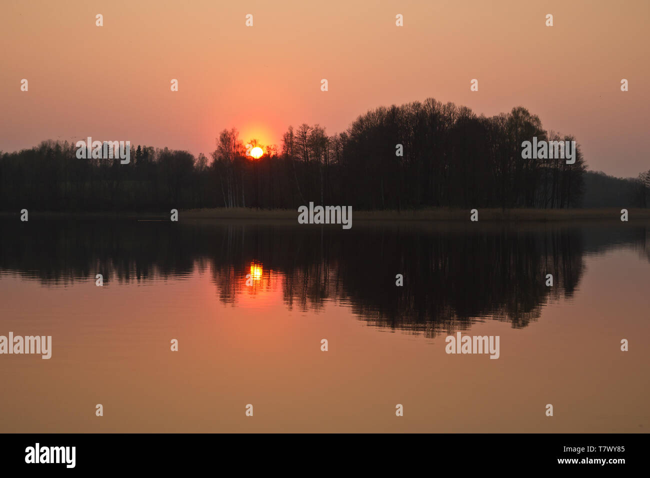 Tranquility in sunset, Latvia Stock Photo - Alamy