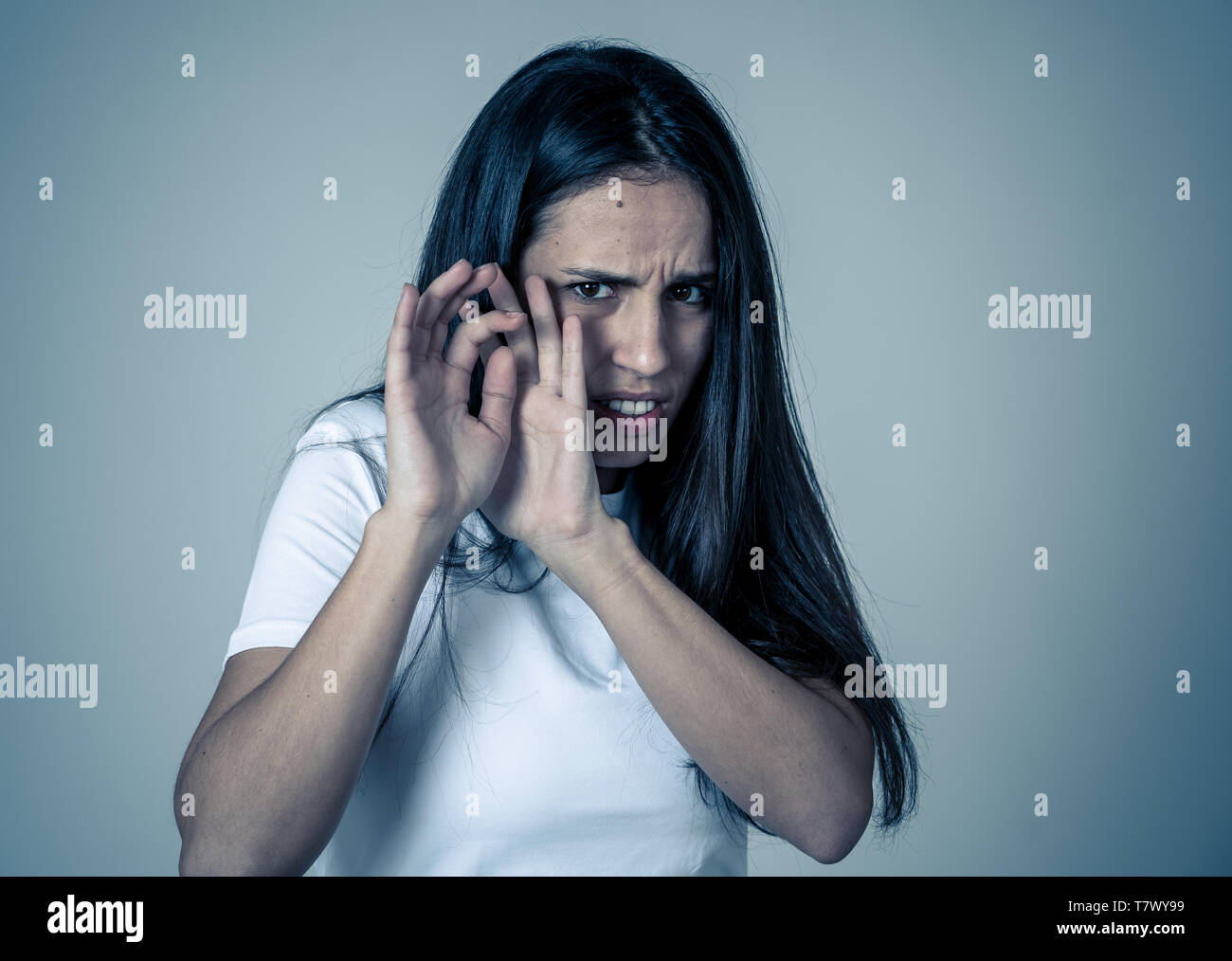 Woman fear face petrified hi-res stock photography and images - Alamy