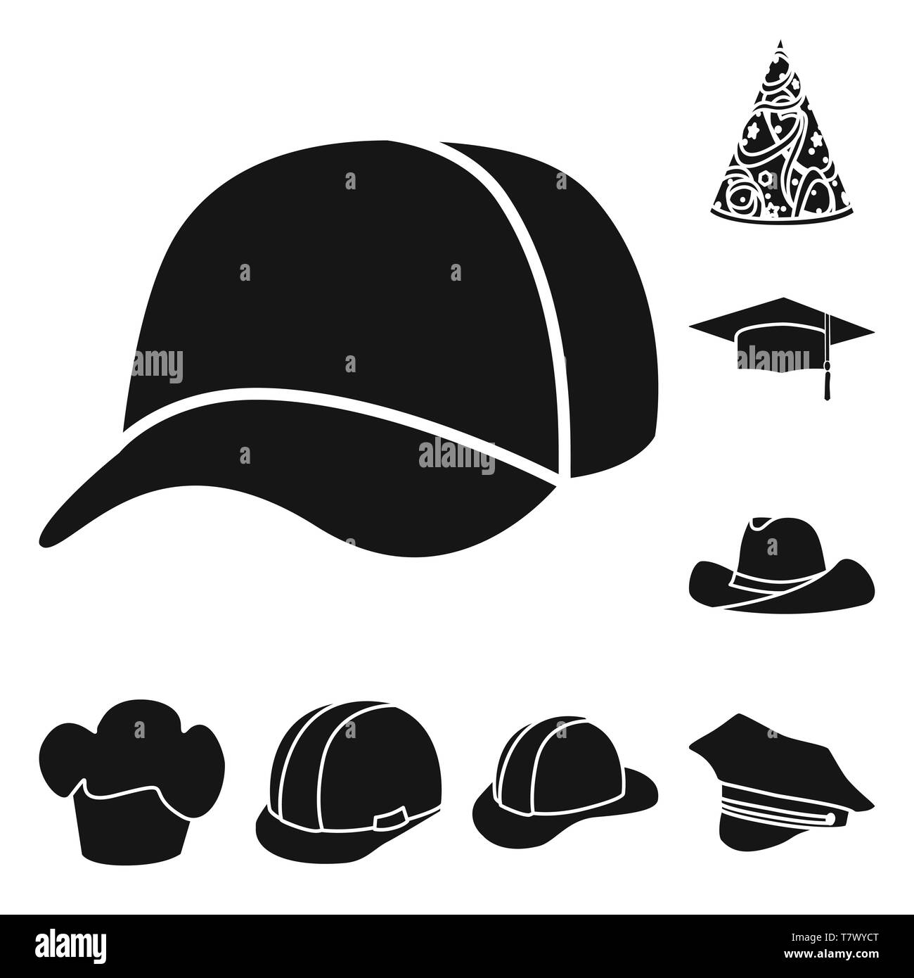 Vector illustration of beanie and beret sign. Set of beanie and napper ...