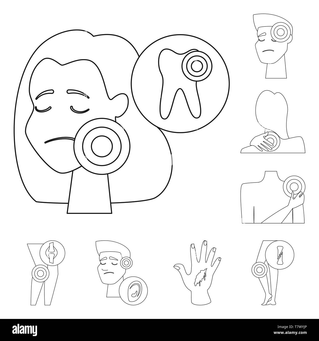 Vector design of bone and inflammation logo. Collection of bone and ...