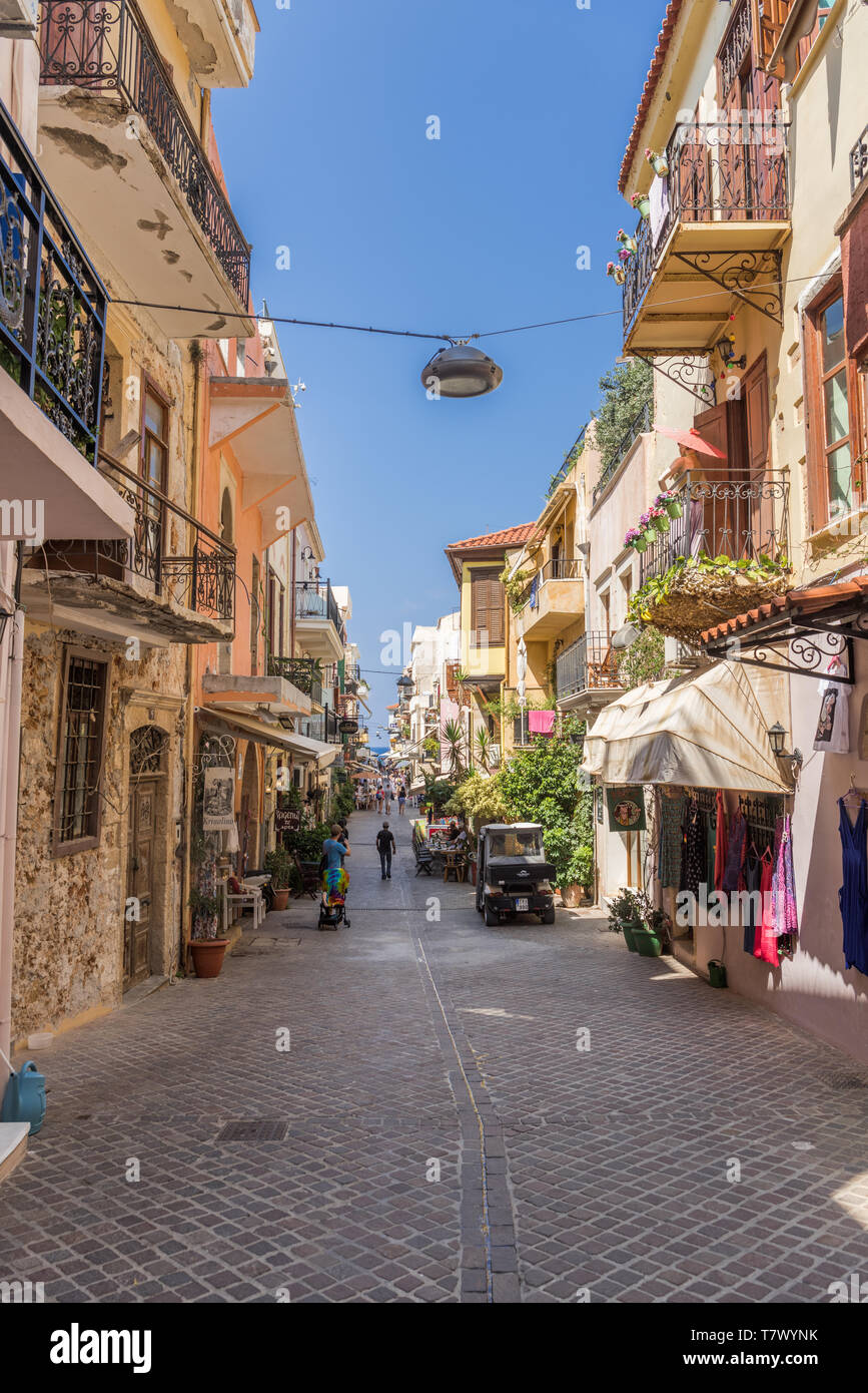 Nice street of Chania center Stock Photo - Alamy