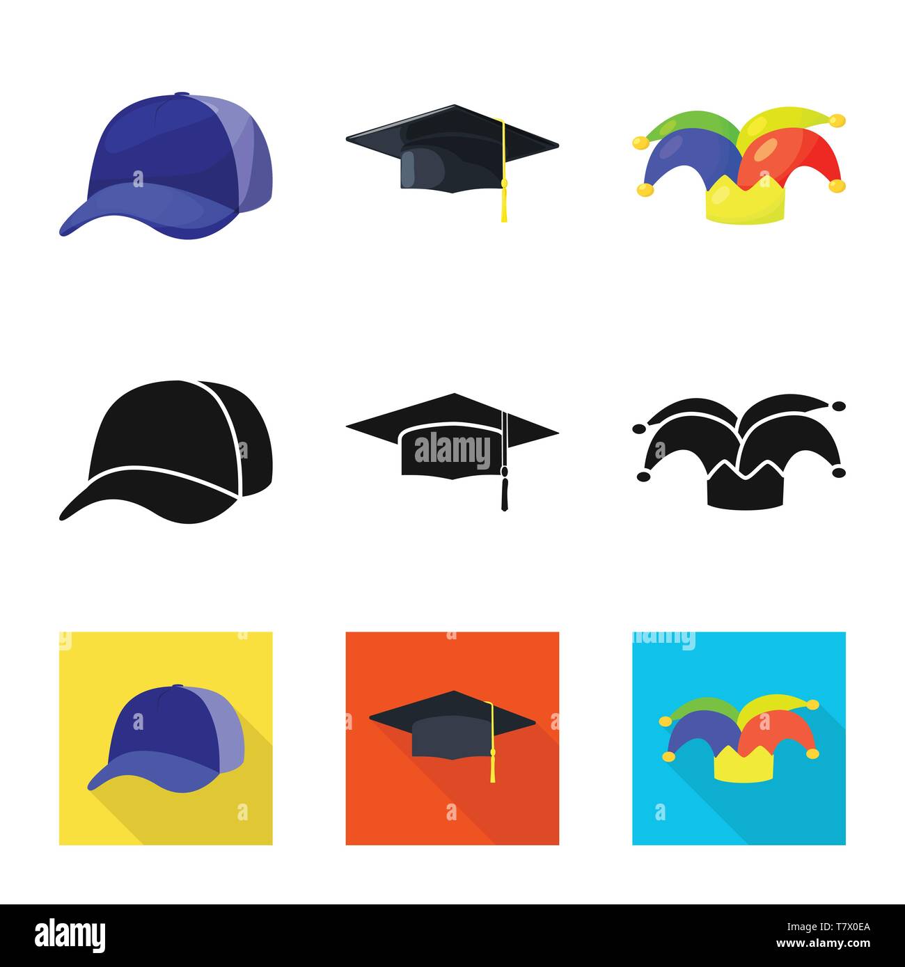 Isolated object of clothing and cap logo. Collection of clothing and ...