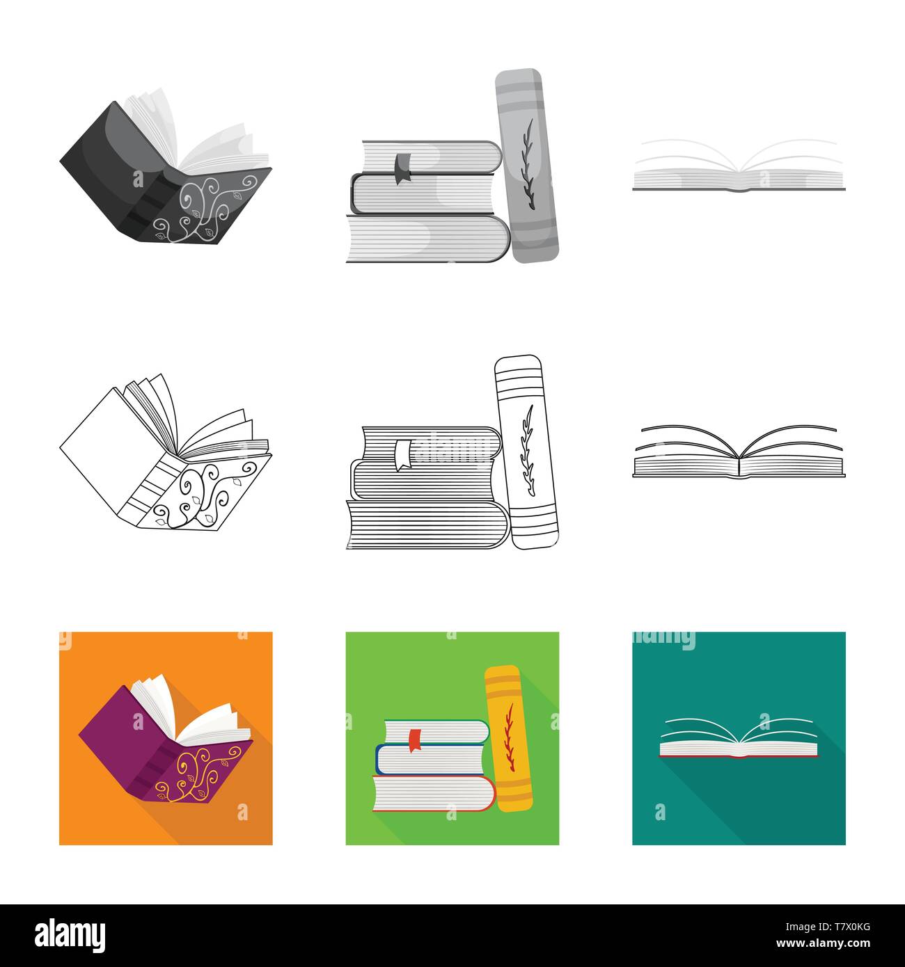 Cover of unfolded book Stock Vector Images - Alamy