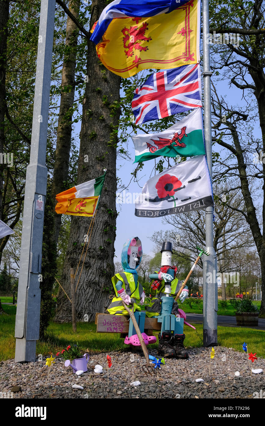 Flags flying at the entrance to The Caravan and Motorhome Club entrance ...