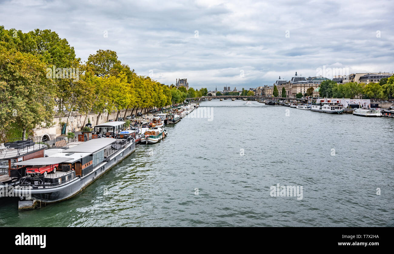View of the Eiffel Tower and the Senna River in Paris, France Stock ...