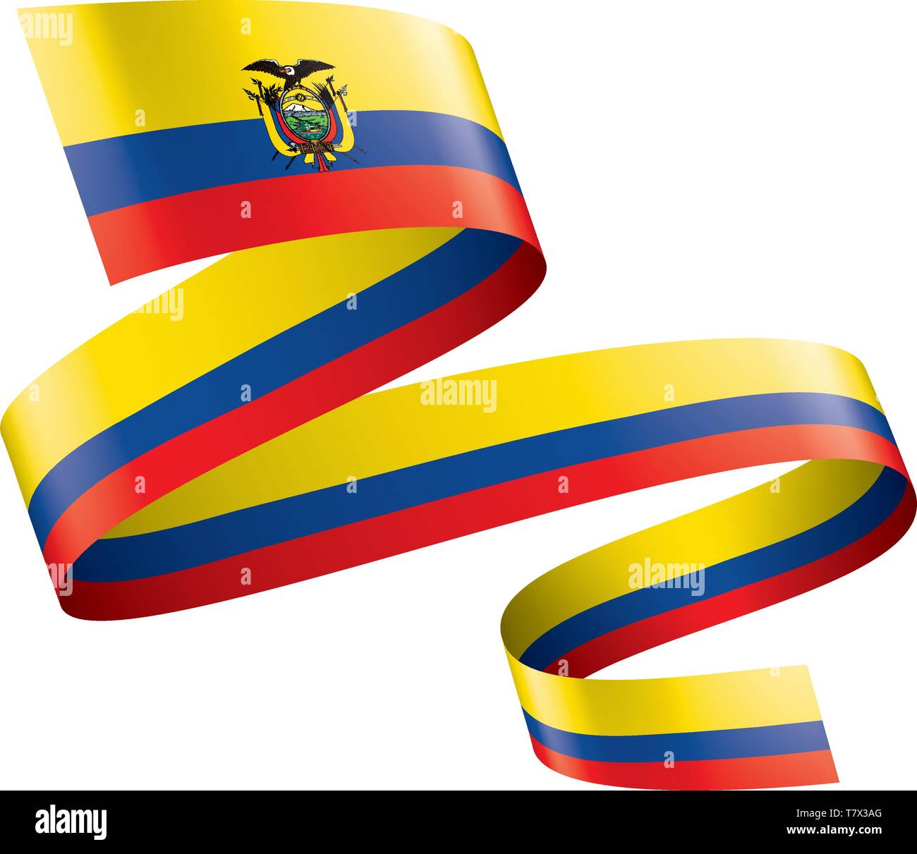 Ecuador flag, vector illustration on a white background Stock Vector ...