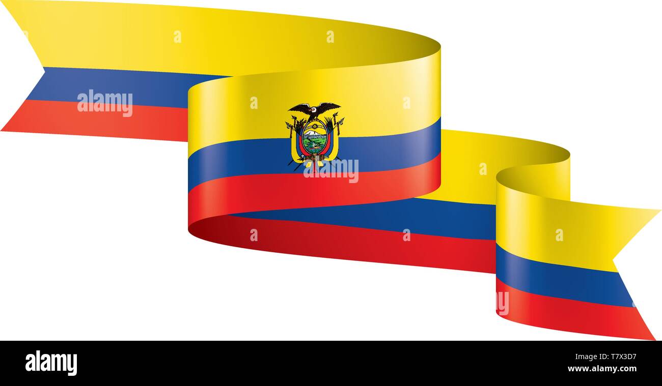 Ecuador flag, vector illustration on a white background Stock Vector ...
