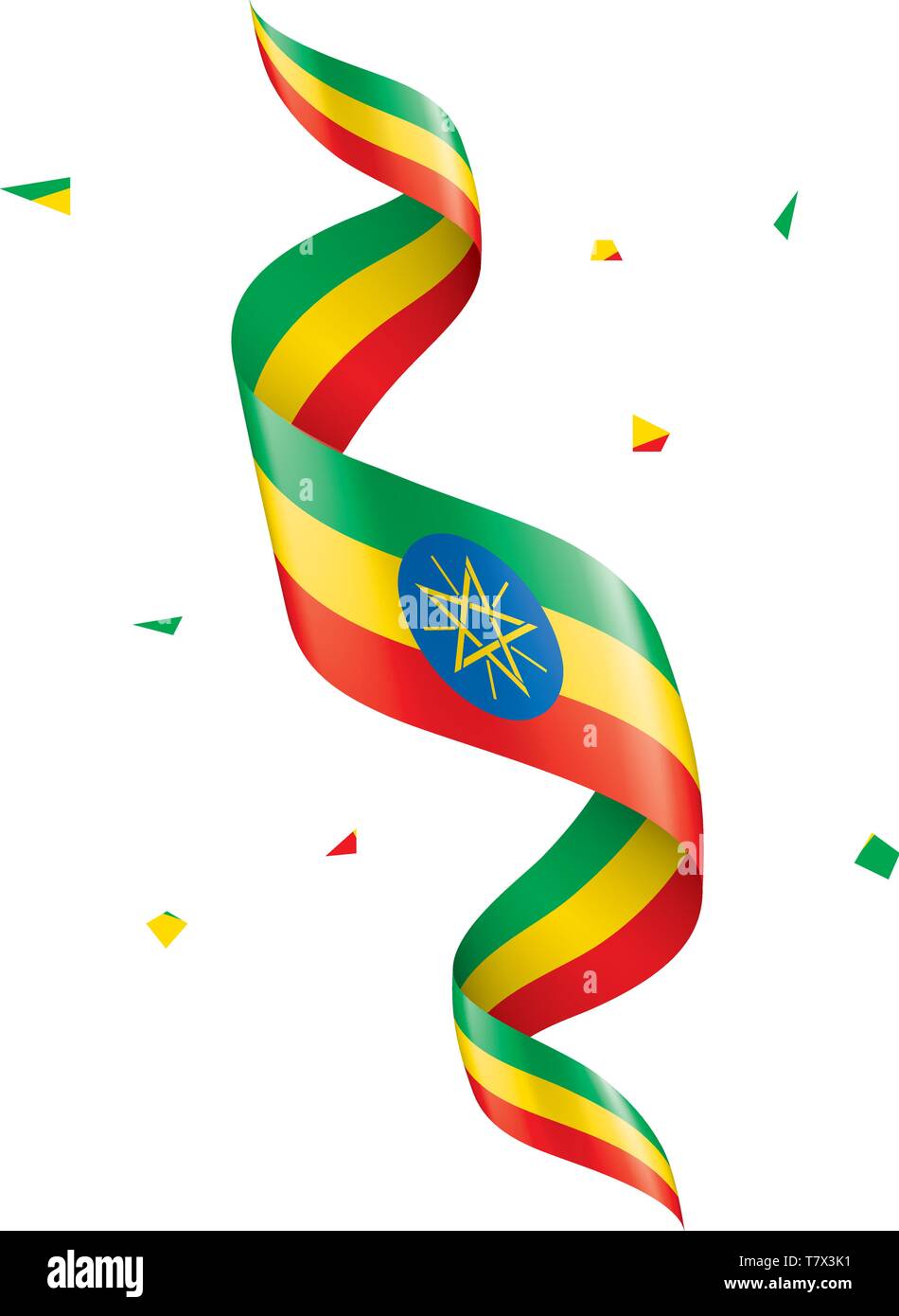 Ethiopia flag, vector illustration on a white background Stock Vector ...