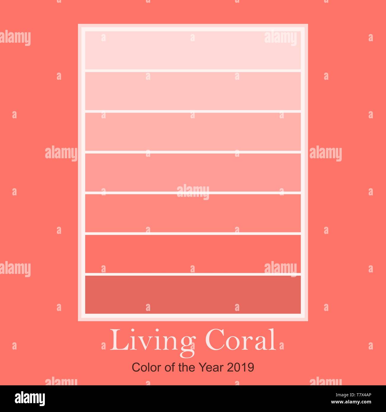 Swatch with trendy color - Living Coral. Vector illustration. Trendy ...