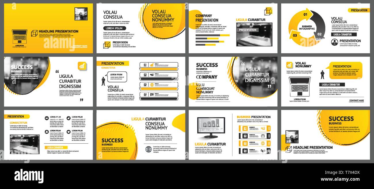 Presentation and slide layout background. Design yellow and orange ...