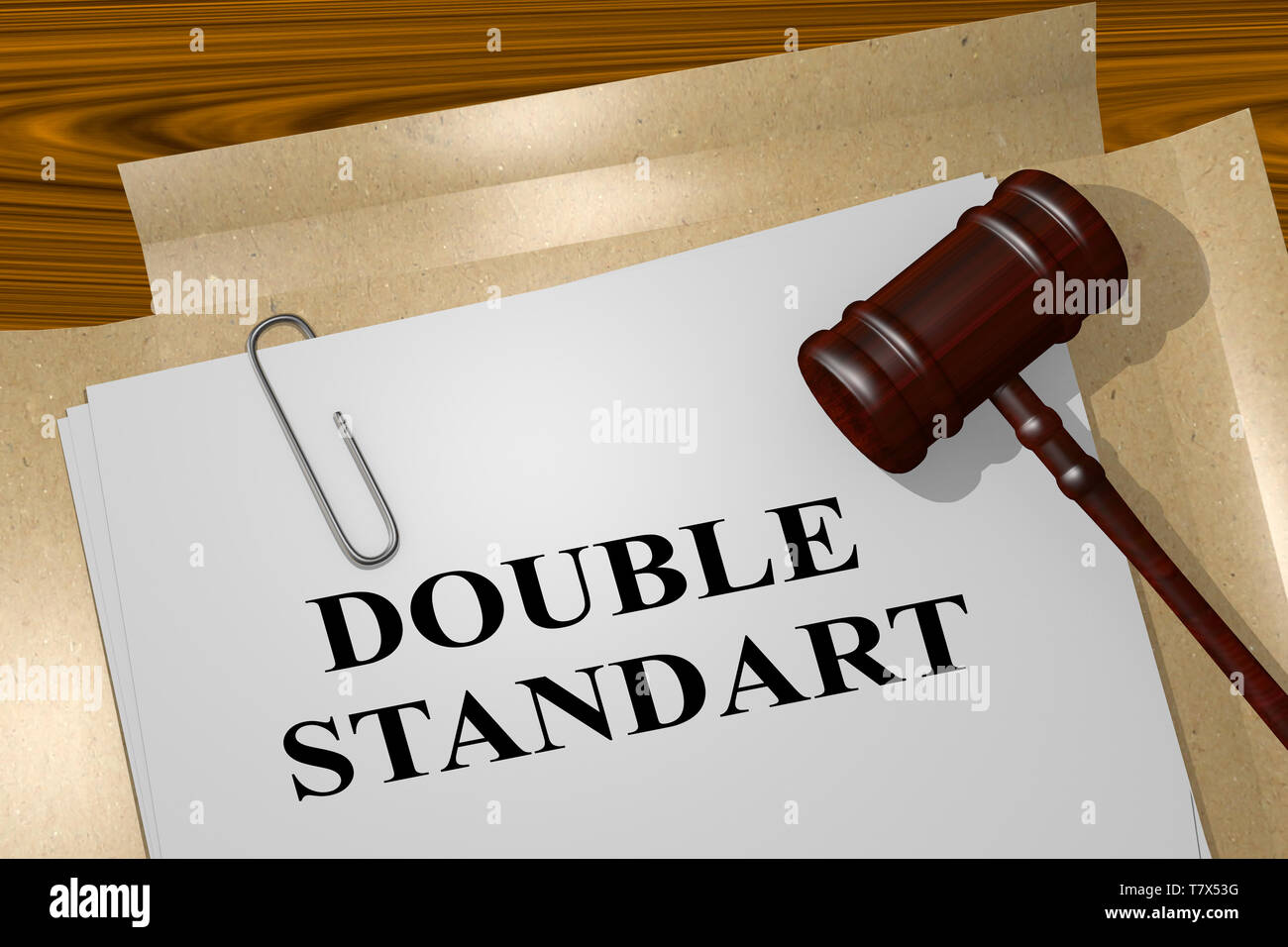 3D illustration of DOUBLE STANDART title on legal document Stock Photo ...