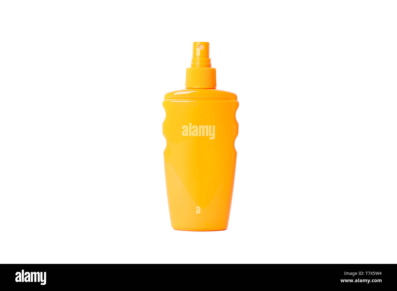 Sunscreen spray isolated on white background. Summer vacation ...