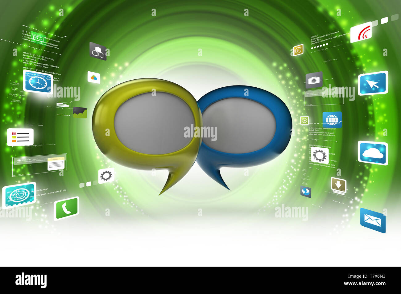 Live chat speech bubbles hi-res stock photography and images - Alamy